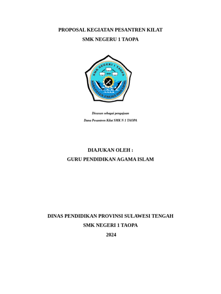 Proposal Kegiatan Pesantren Kilat | PDF