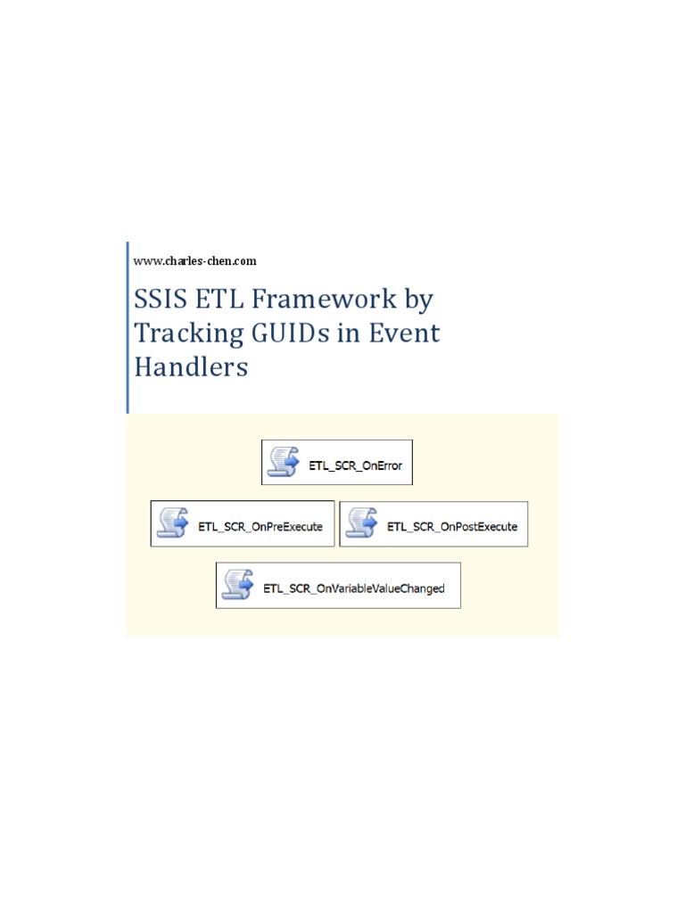 SSIS ETL Framework by Tracking Guids in Event Handlers Version 1 | PDF ...