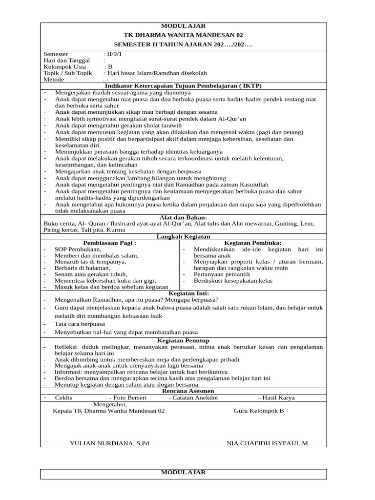 Modul Ajar 9 Ramadhan | PDF