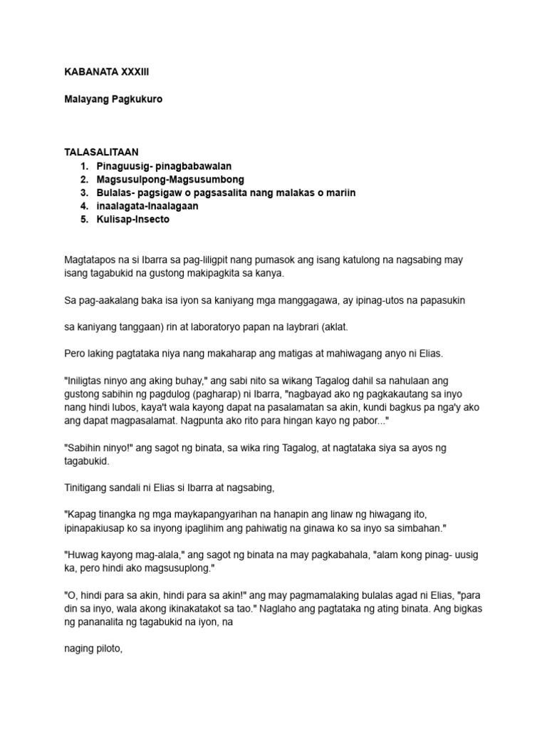 KABANATA 33 Malayang Pagkukuro | PDF