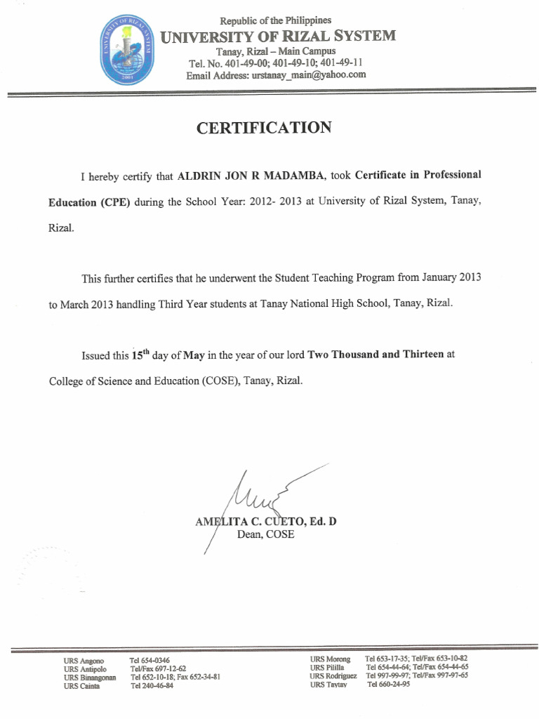 Cpe Cert | PDF