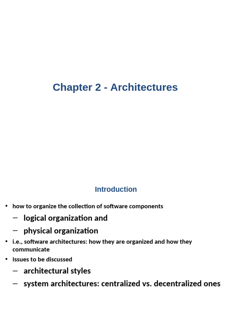 Chapter 2-Architectures | PDF | Client–Server Model | Server (Computing)