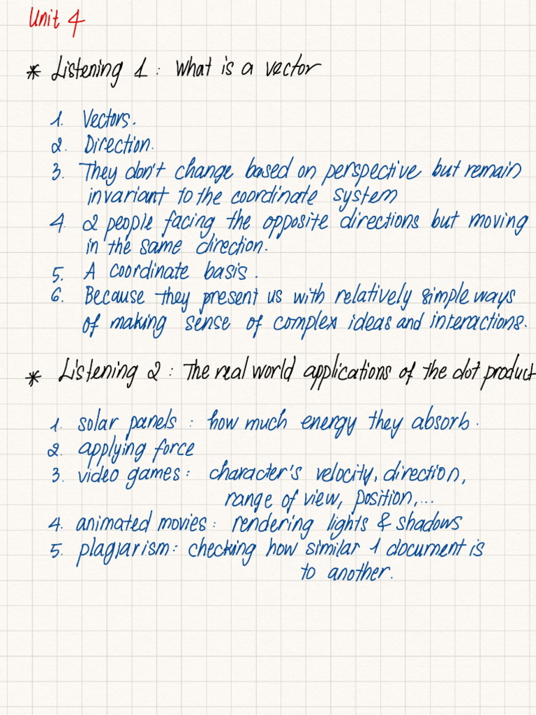 Understanding Vectors & Dot Product Applications | PDF