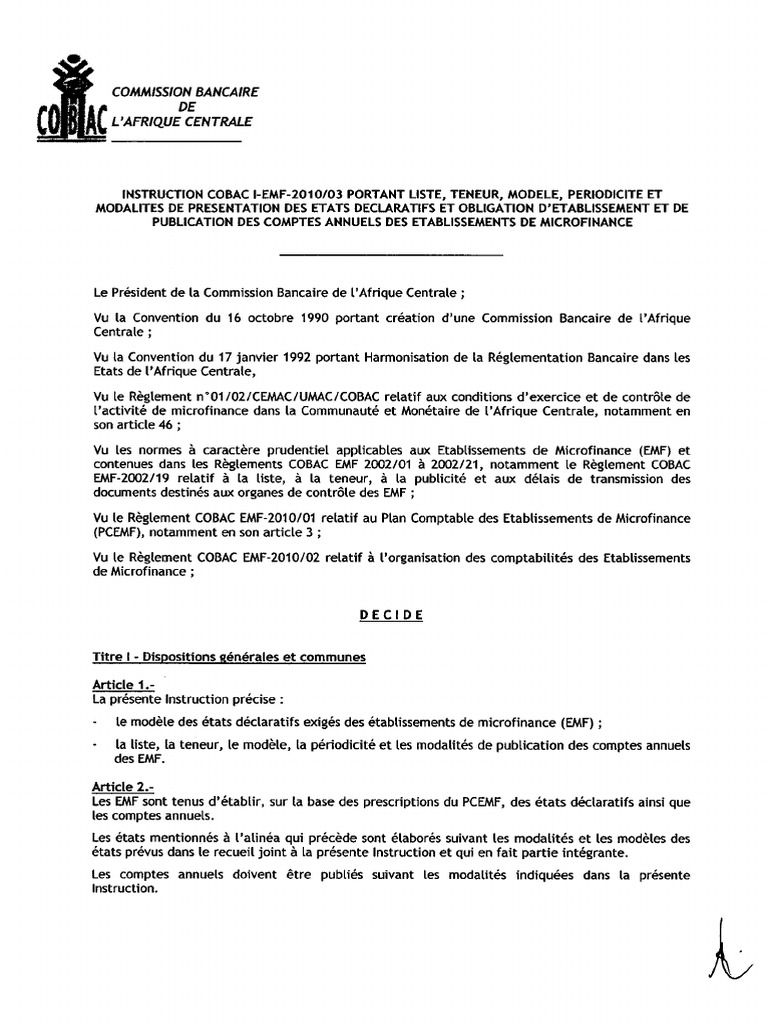 Instruction Cobac I Emf2010 03 | PDF