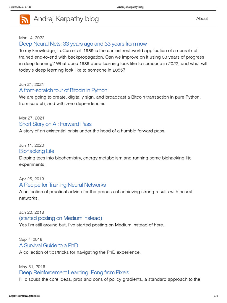Andrej Karpathy Blog Karpathhy | PDF | Deep Learning | Computing