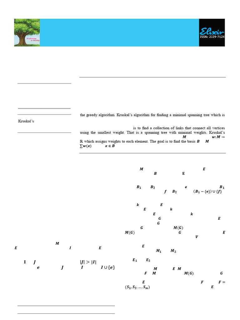 Matroid Theory for Math Enthusiasts | PDF | Combinatorics | Graph Theory