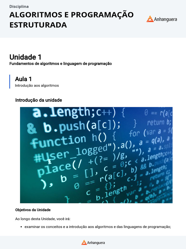 Algaritmo e Prog Estruturada | PDF | Algoritmos | Linguagem de programação