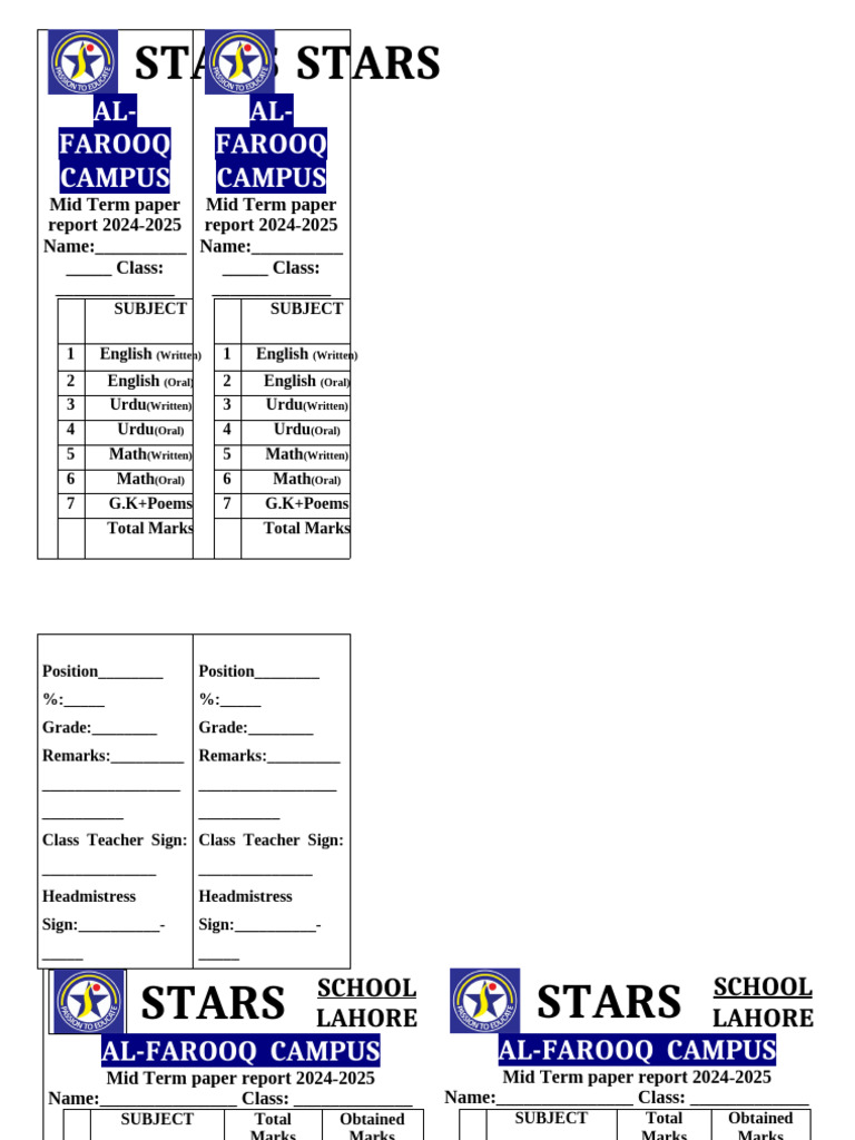 Assessment Report Card 2024 | PDF | Student Assessment And Evaluation ...