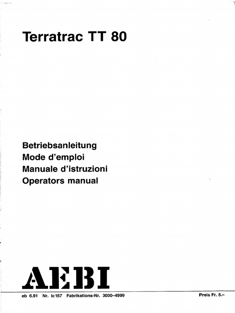 Bedienungsanleitung Aebi TT80 | PDF