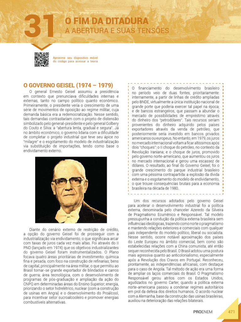 31 o Fim Da Ditadura 31 A Abertura e Suas Tensões | PDF | Brasil | Governo