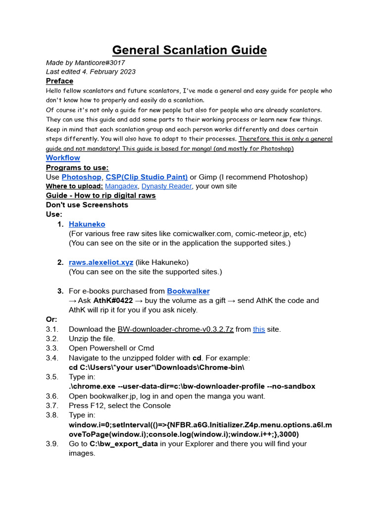 Manga Scanlation Guide for Beginners | PDF | Typefaces | Image Scanner