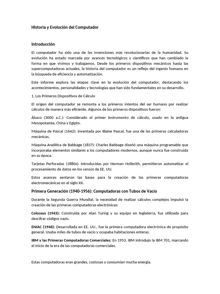 Evolución del Computador: Historia Clave | PDF | Informática | Ibm