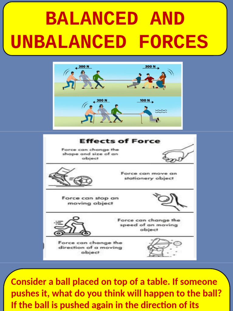 Balanced and Unbalance Forces | PDF | Force | Tension (Physics)