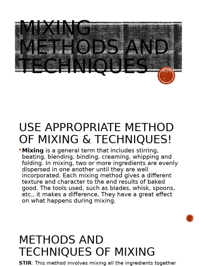 Essential Mixing Methods for Baking | PDF