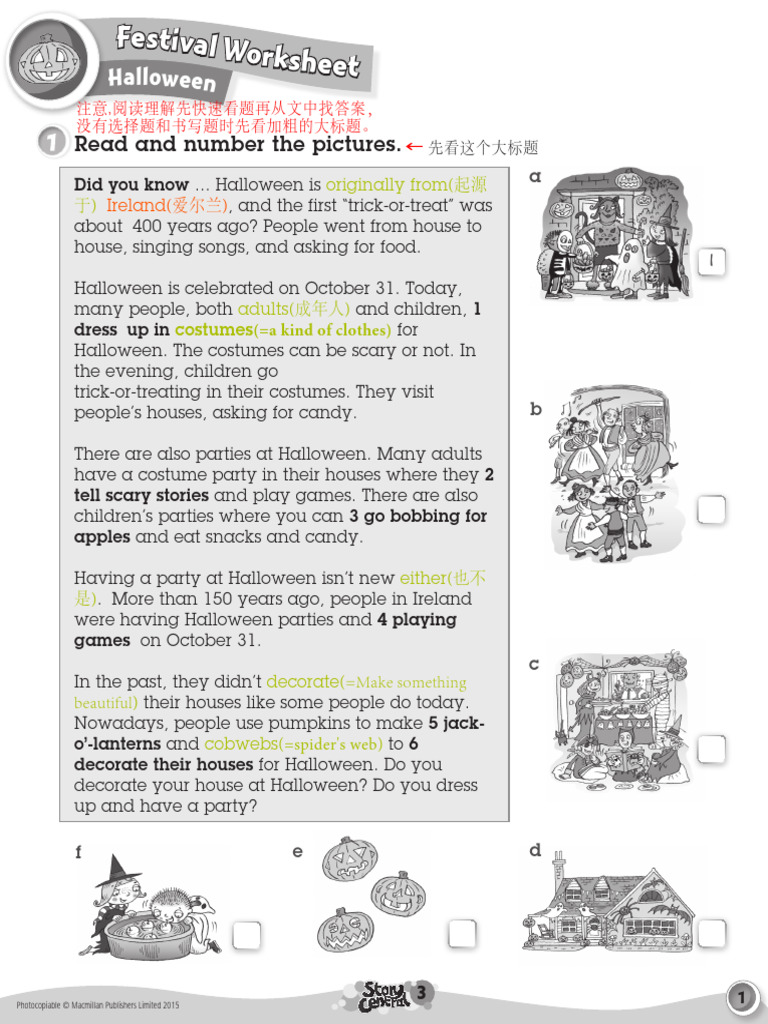 Reading Comprehension-Day 5 | PDF | Halloween | Trick Or Treating