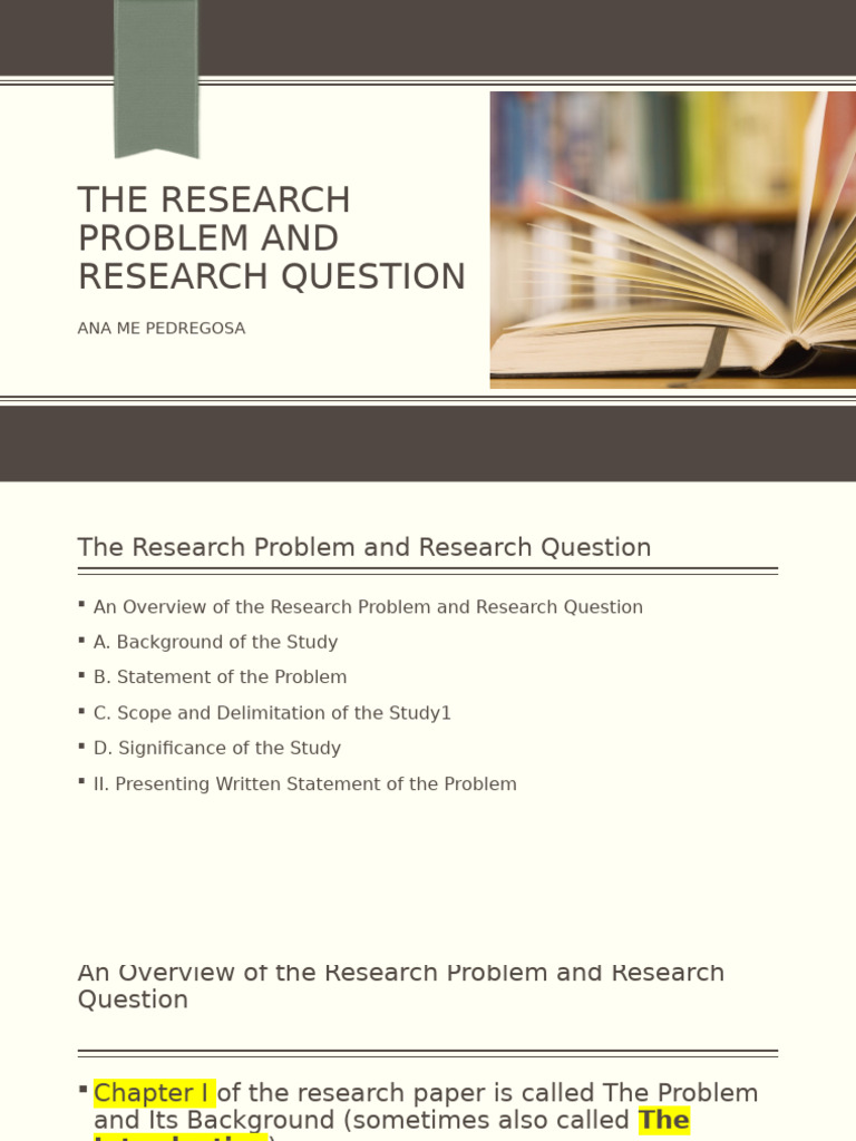 Research Problem and Question Overview | PDF | Sampling (Statistics ...