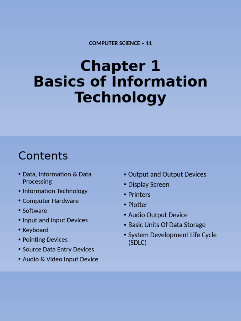 Ch-01 (ICS I) - Basics of Information Technology | PDF | Printer ...