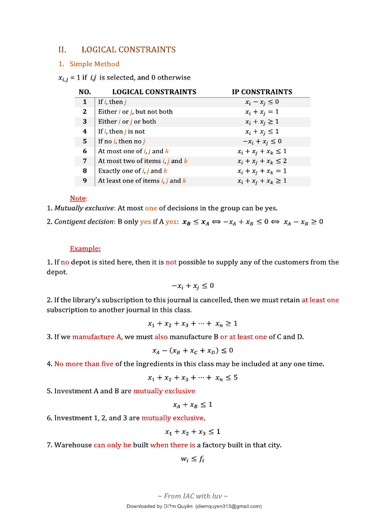 Logical Constraint | PDF