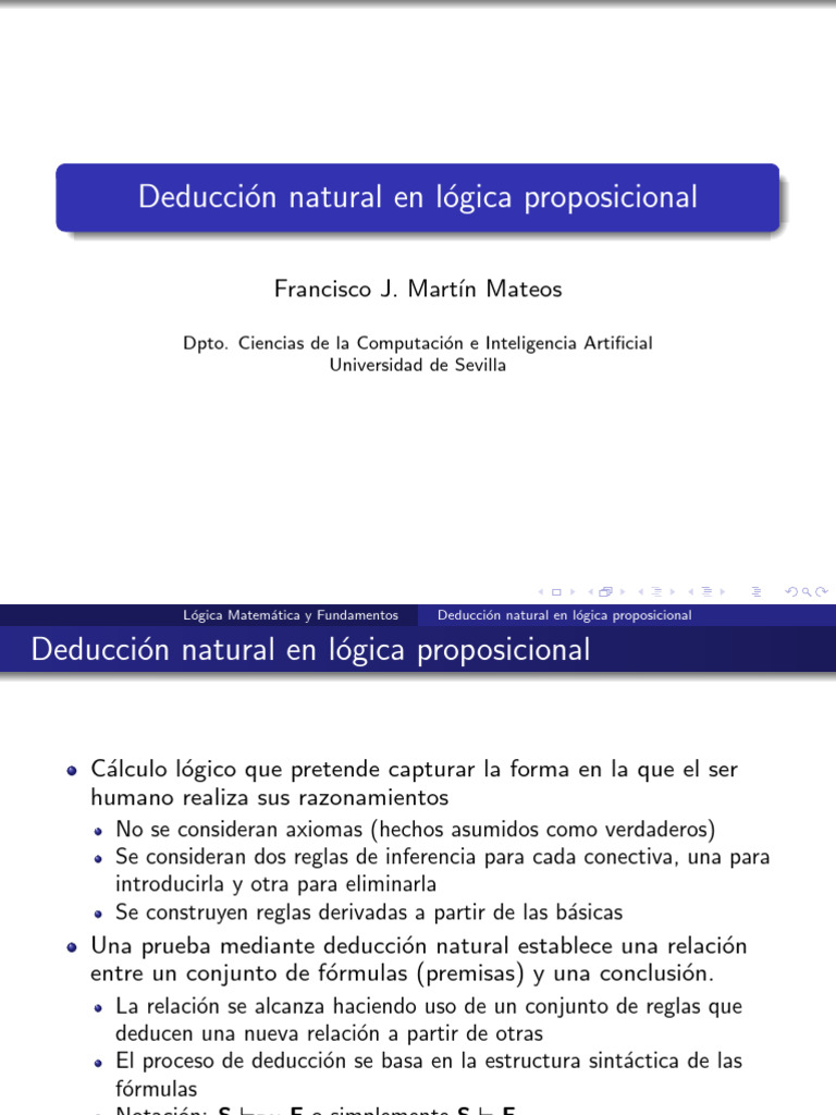 Deducción Natural en Lógica Proposicional | PDF | Razonamiento ...