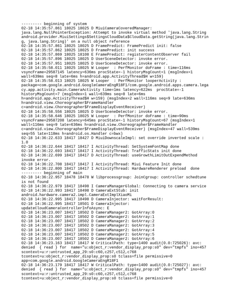 Camera Debug Log Analysis | PDF | Computer Engineering | Computer Programming