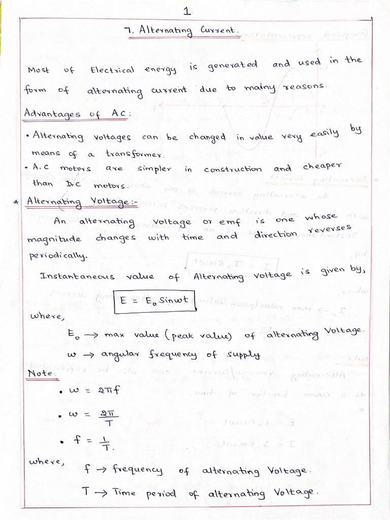 Alternating Current-1 | PDF