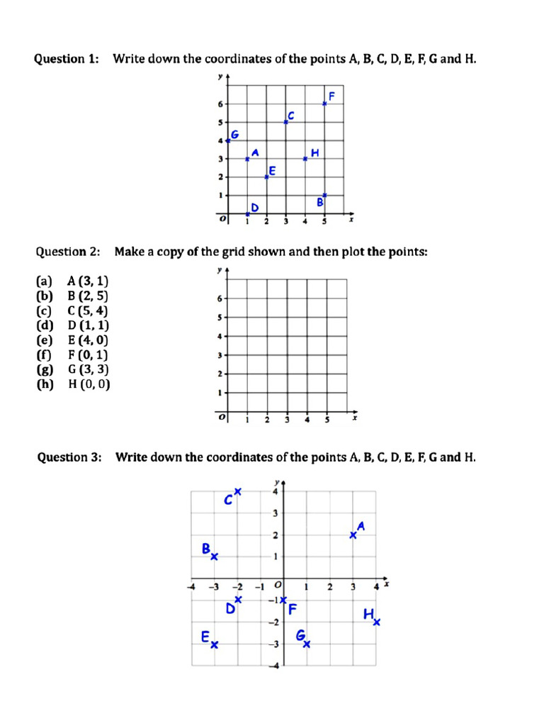 Coordinate Point Worksheet | PDF