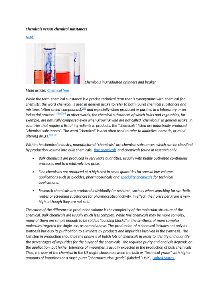 chemical versus | PDF | Chemical Substances | Chemistry