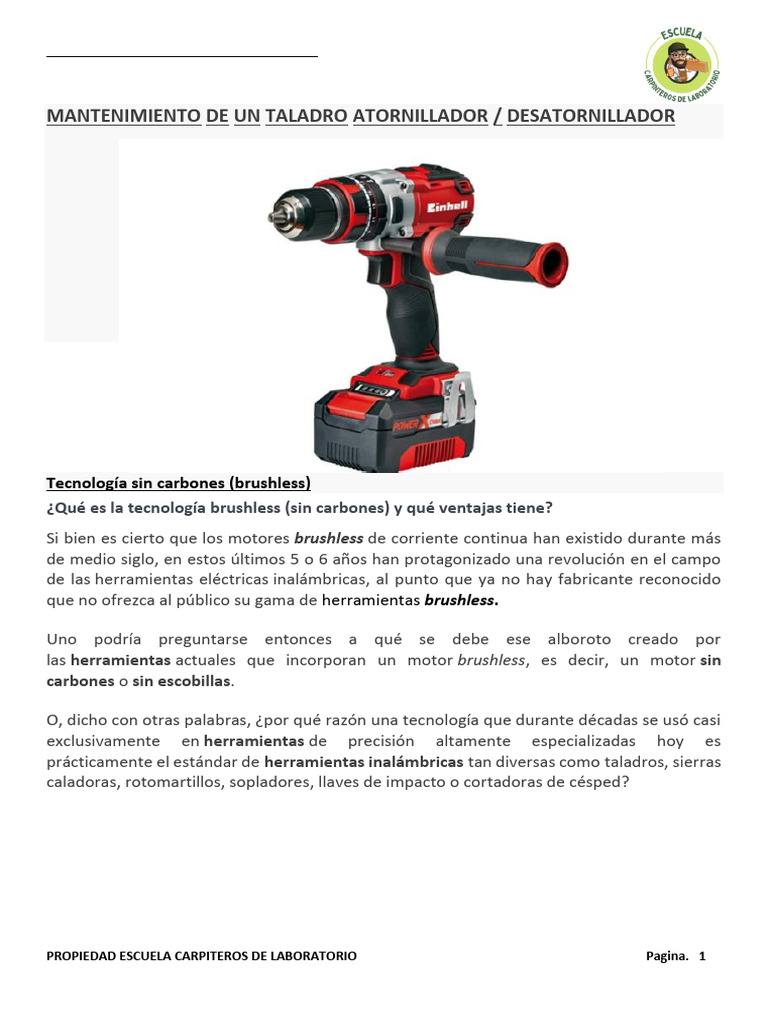 Mantenimiento de Taladros A Baterias | PDF | Motor eléctrico | Imán