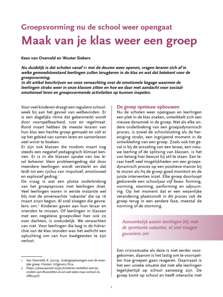 P - Maak Van Je Klas Weer Een Groep | PDF