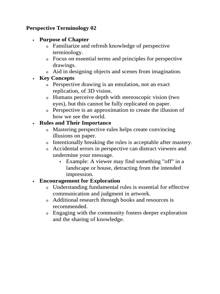 Perspective Terminology 02 | PDF | Perspective (Graphical) | Visual Perception