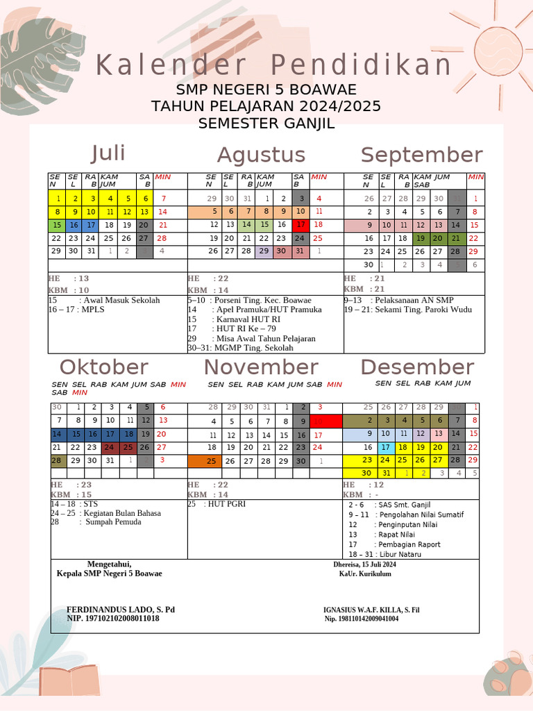 Kalender Pendidikan 2024 | PDF