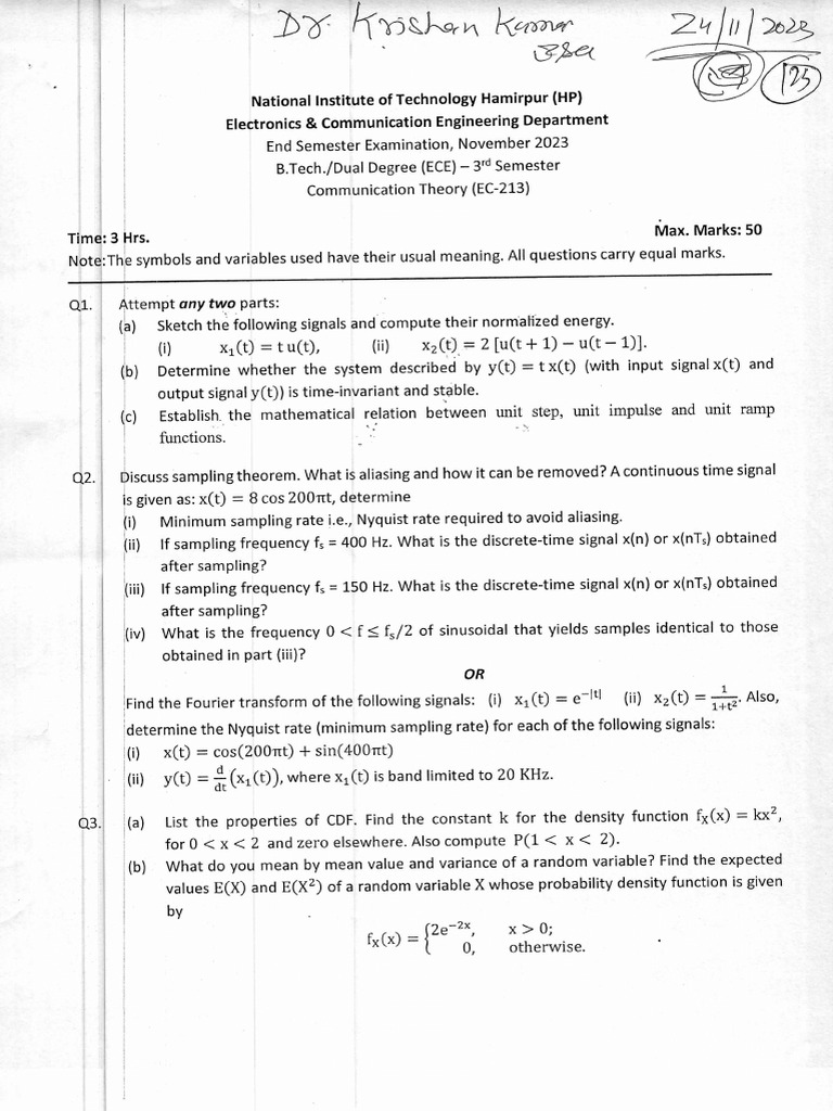 2023-Dec ECE-213 123 | PDF | Amplifier | Sampling (Signal Processing)