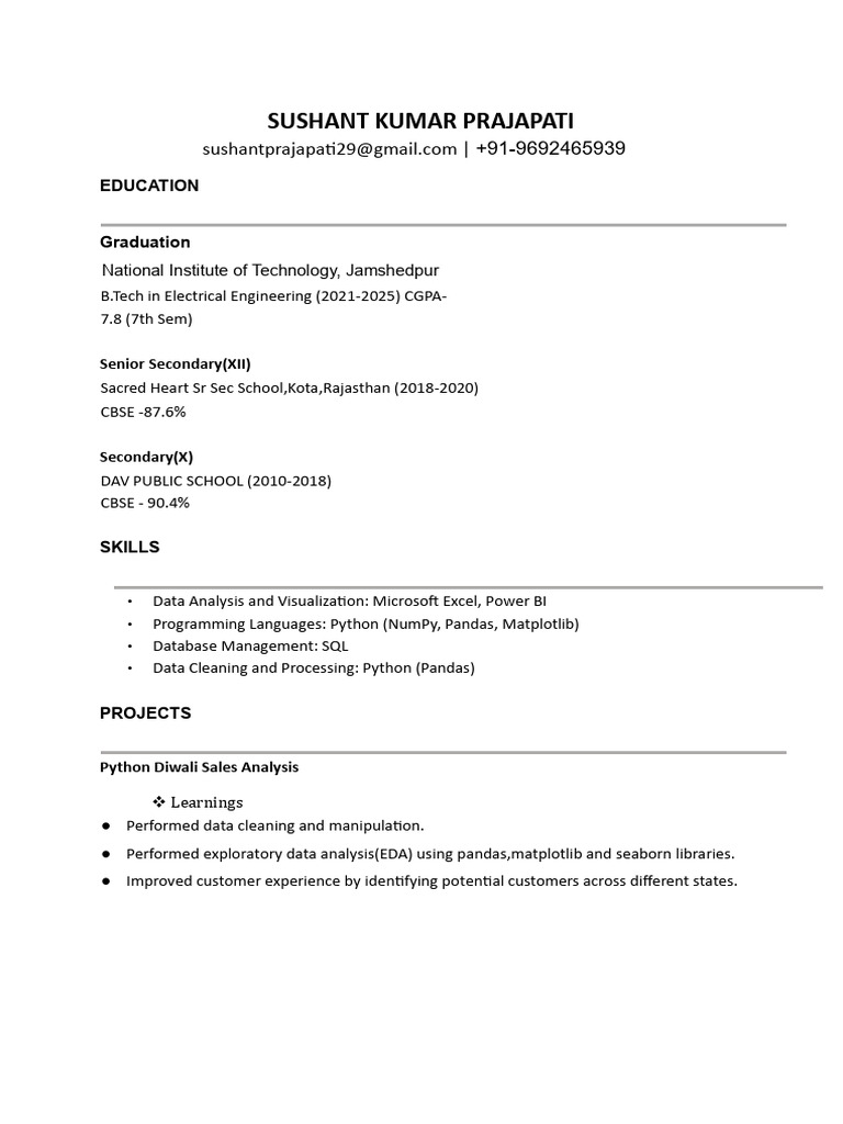 Sushant Prajapati | PDF