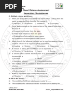 Class 6 Separation of Substances MCQ | PDF