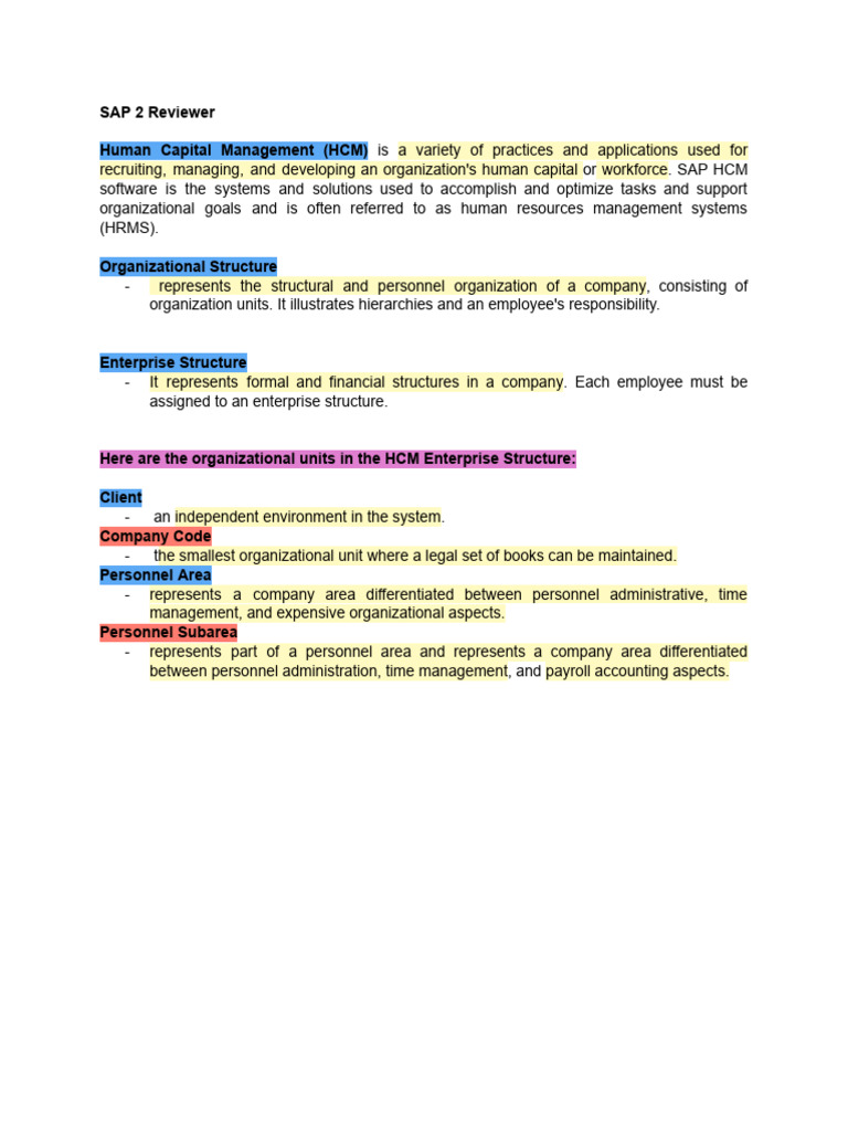 SAP 2 Reviewer | PDF | Human Resource Management | Business