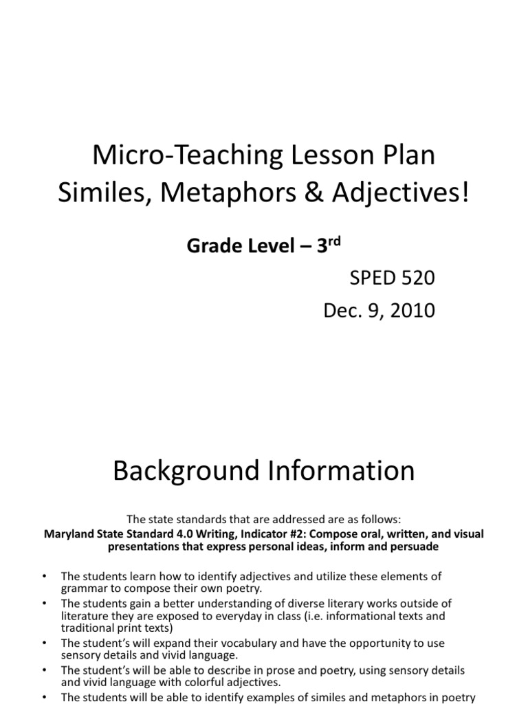 SPED 520 - Micro-Teaching Lesson Plan | PDF