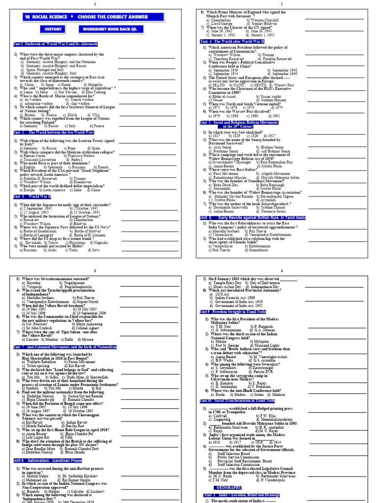 World History Quiz: Key Events & Figures | PDF | Taxes | Gross Domestic ...