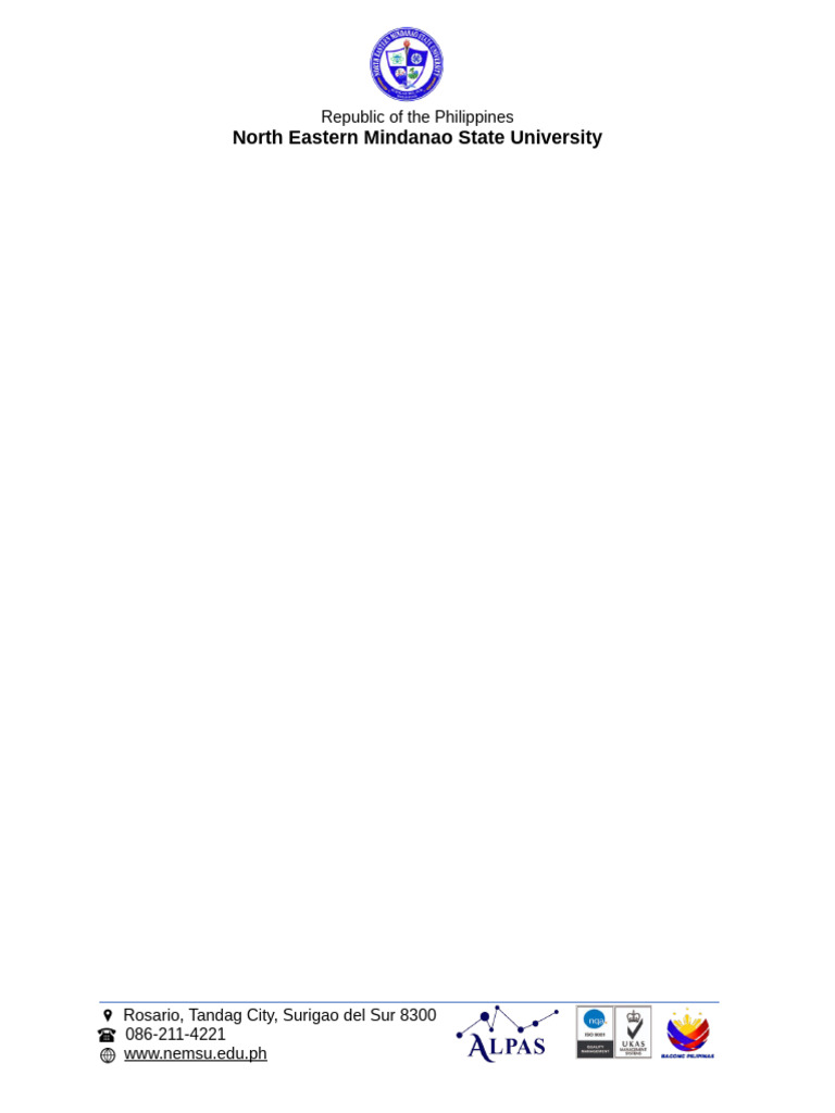 NEMSU Template | PDF