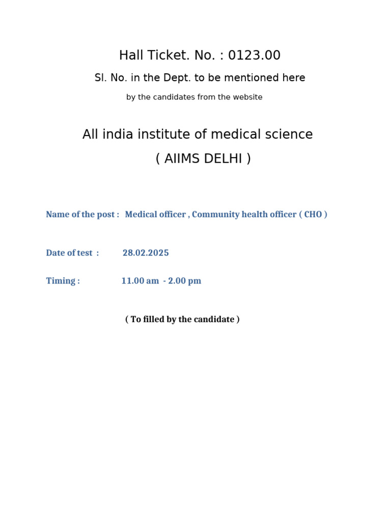 Hall Ticket | PDF