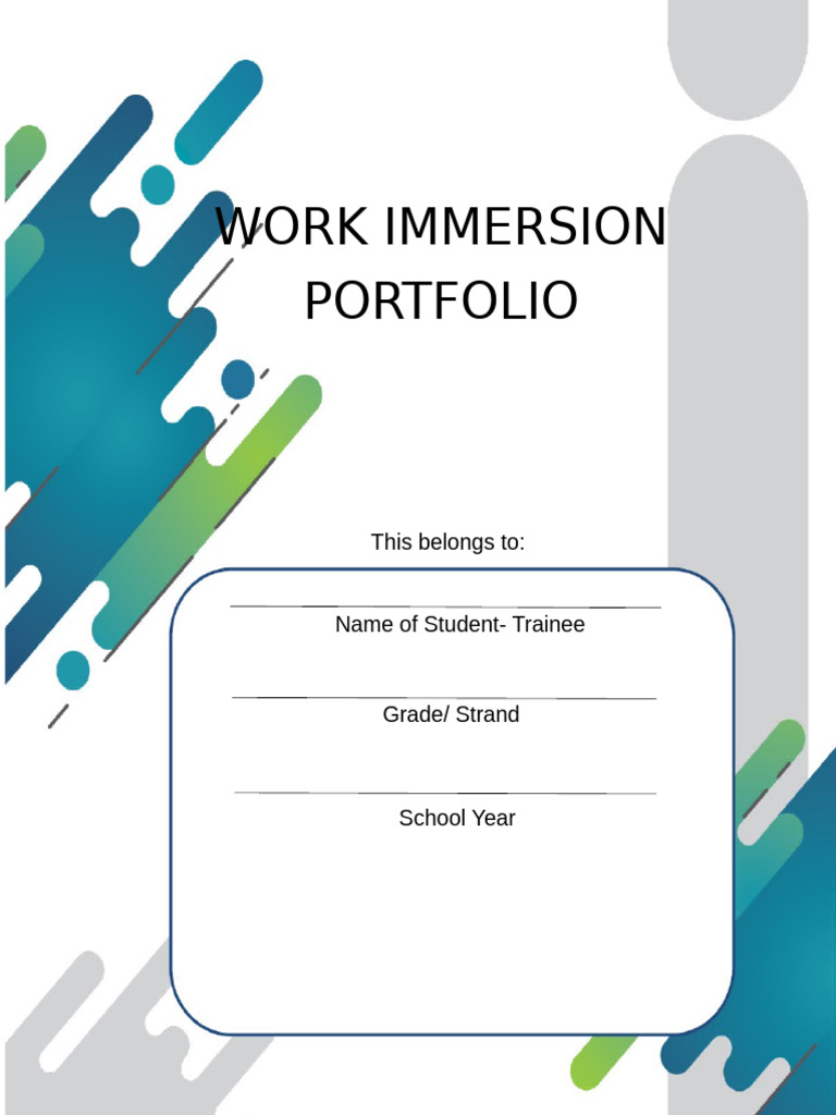Work Immersion Portfolio | PDF