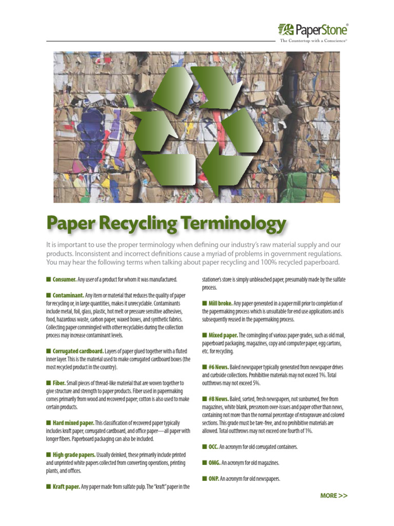 Paper Recycling Terminology | PDF | Waste | Recycling