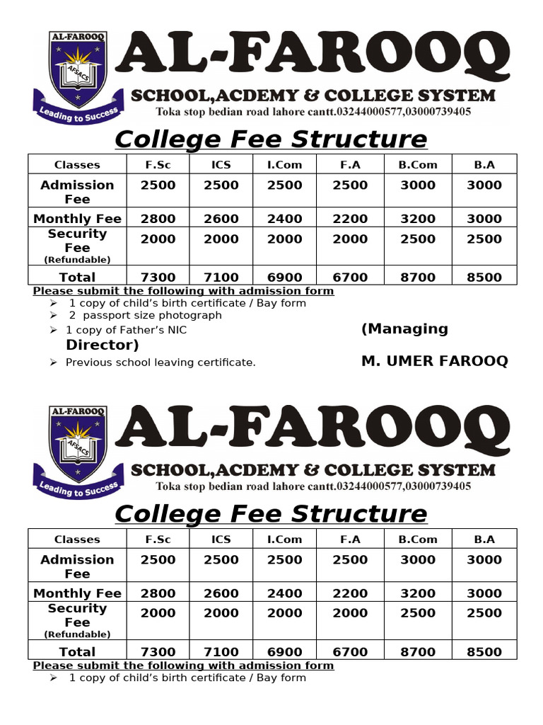 College Fee Structure Overview | PDF