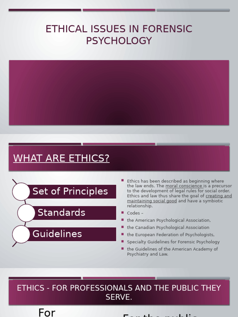 Ethical Issues in Forensic Psychology | PDF | Psychology | Psychologist