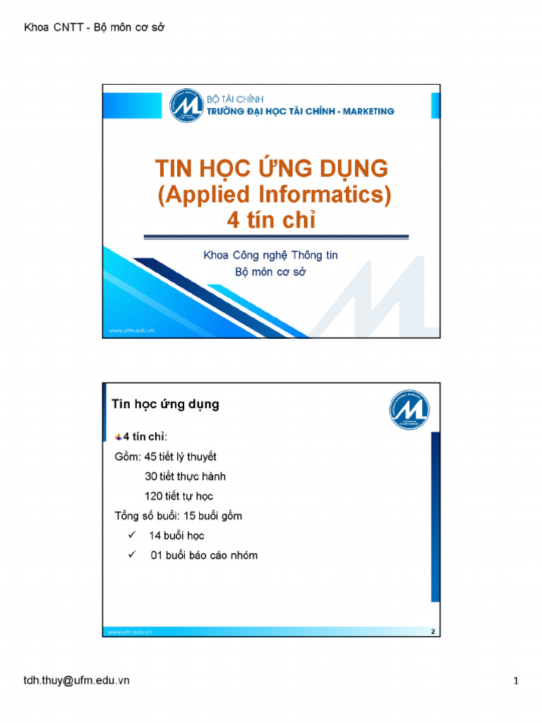 2025 SLIDE TIn Hoc Ung Dung - Khoa KHDL | PDF