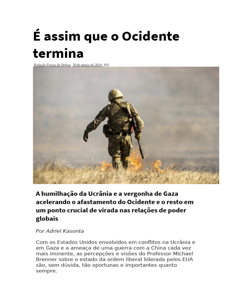 É Assim Que o Ocidente Termina | PDF | Os Estados Unidos | Mundo ocidental