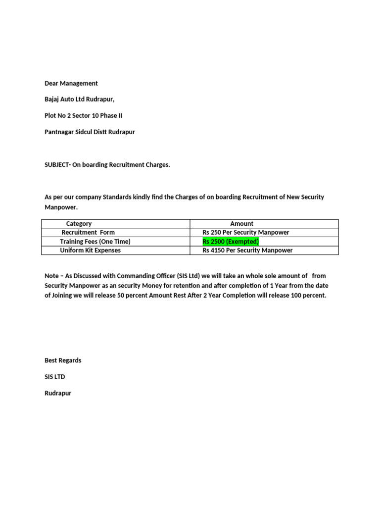 Bajaj Letter Recruitment | PDF