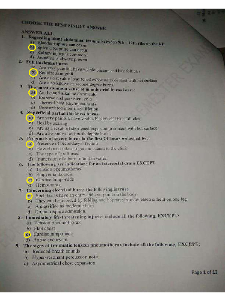Surgery MCQ Exam | PDF