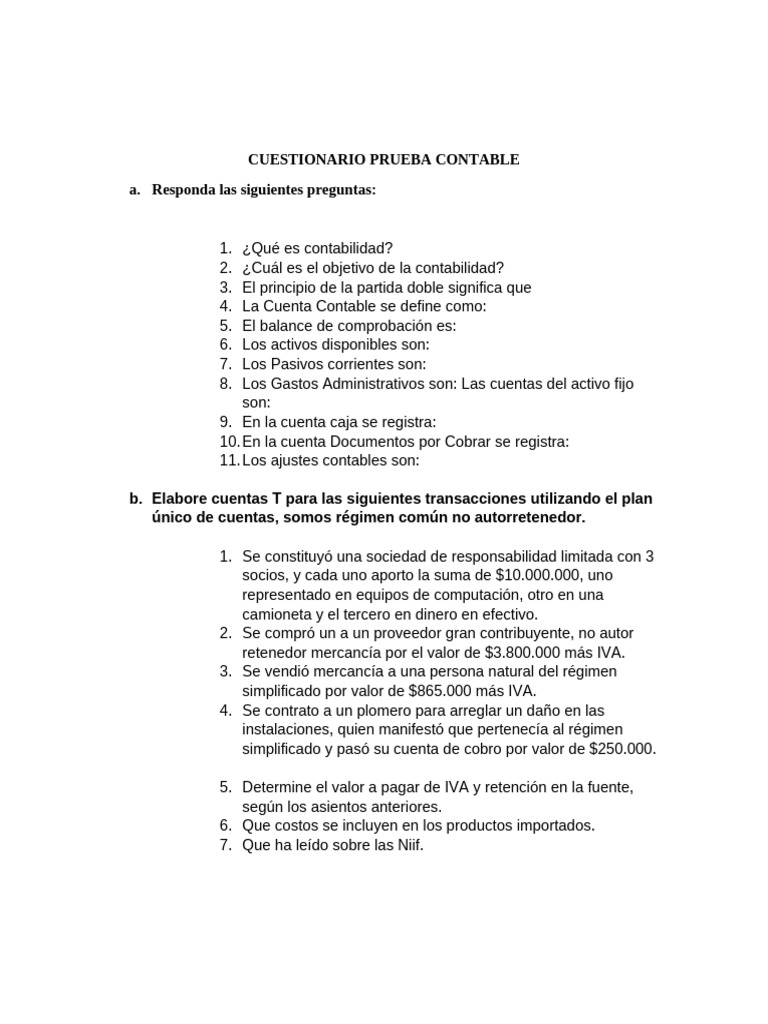 Prueba Contable | PDF