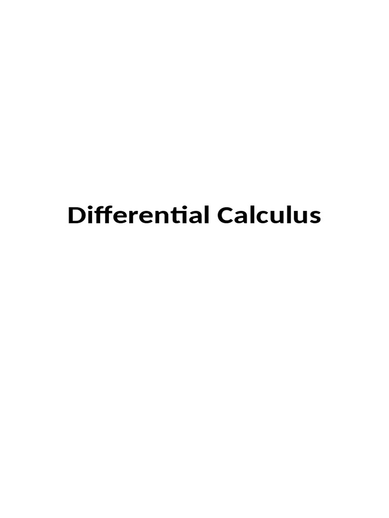 Differential Calculus | PDF | Derivative | Function (Mathematics)