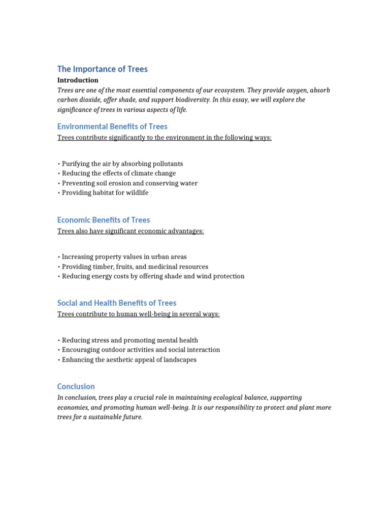 Trees Essay | PDF